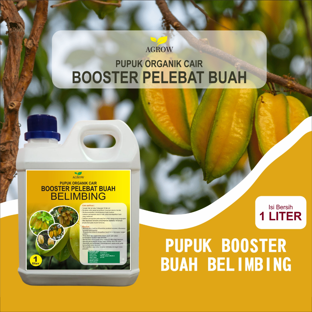 Jual BOOSTER BUAH BELIMBING KEMASAN 1LITER, PUPUK ORGANIK MEMBANTU MENYUBURKAN DAN MENAMBAH ...