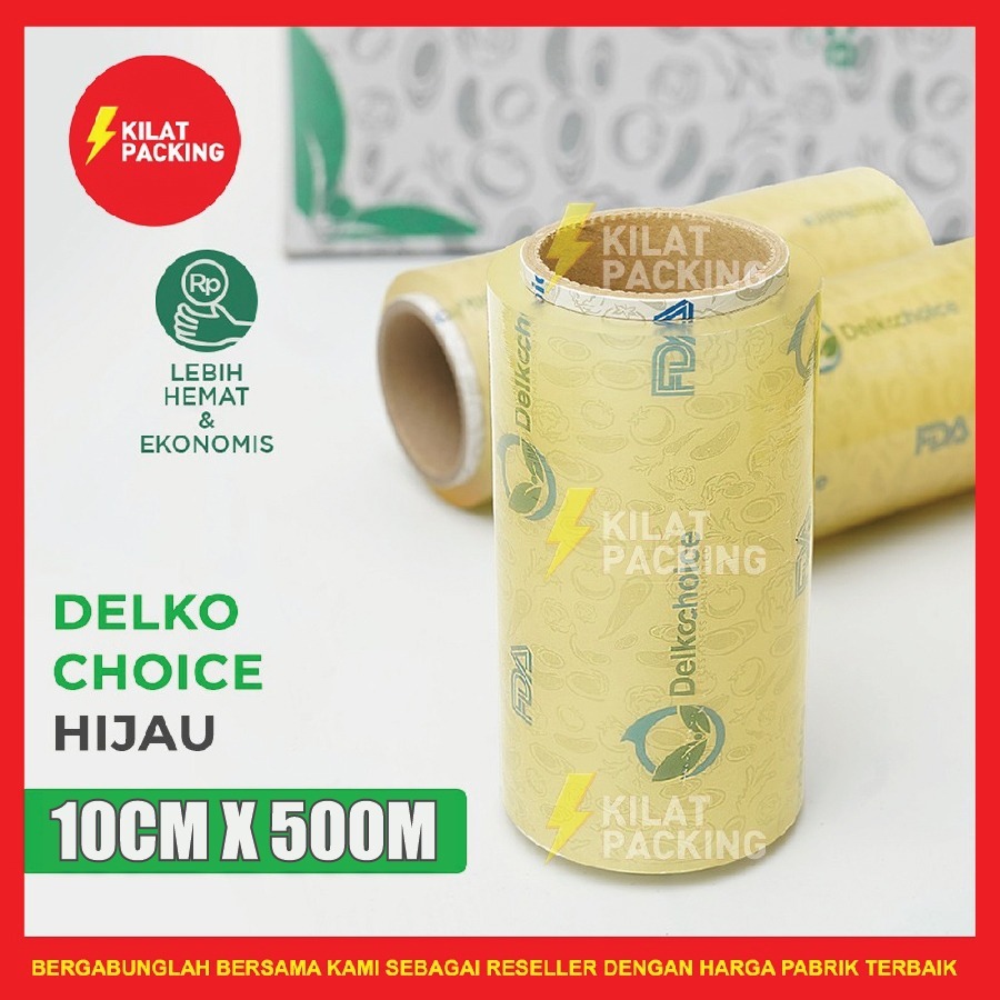 Jual Plastik Wrapping Makanan Food Wrapping Delkochoice Green 10cm x ...
