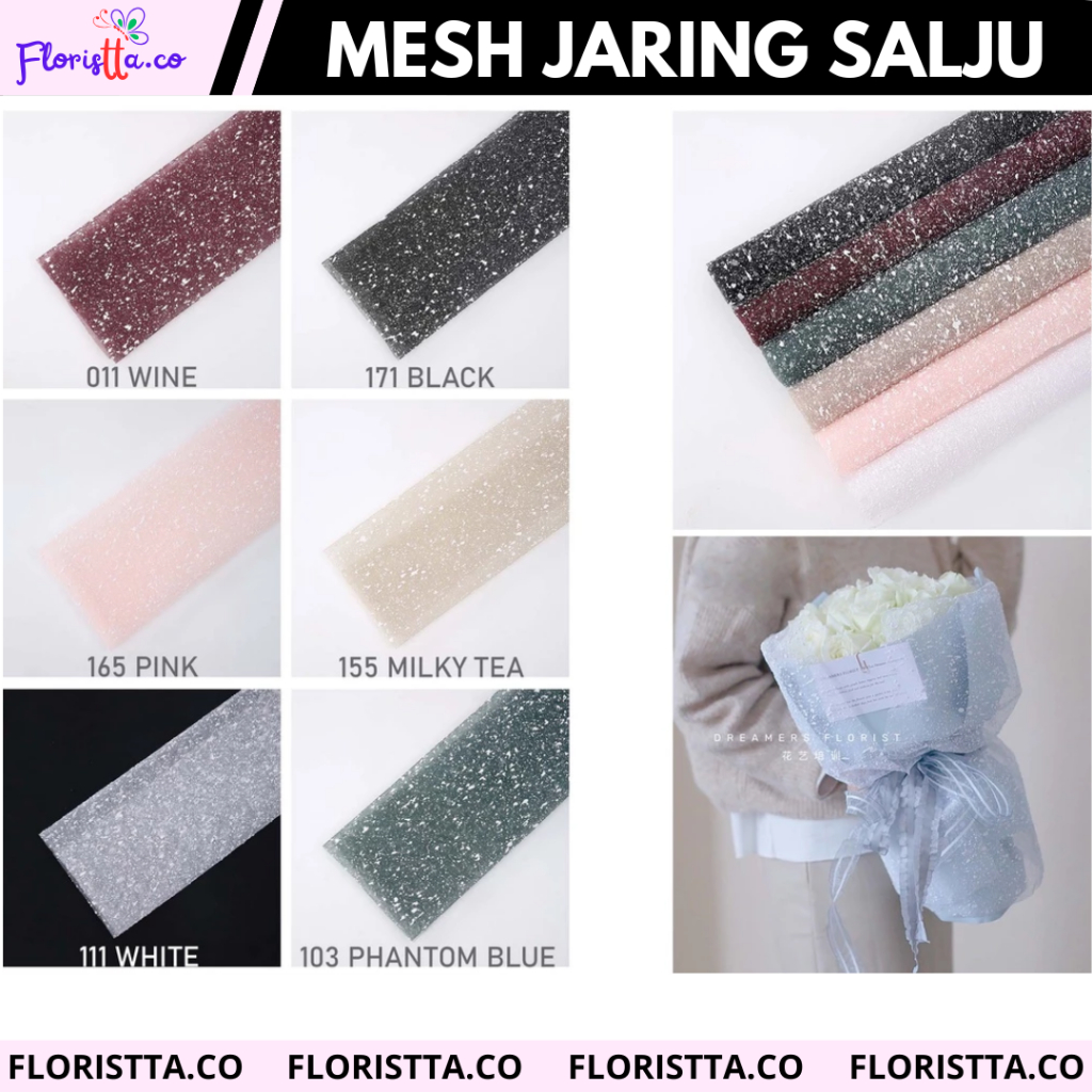 Jual (LEMBARAN) Mesh/Jaring Salju kertas pembungkus buket Flower ...