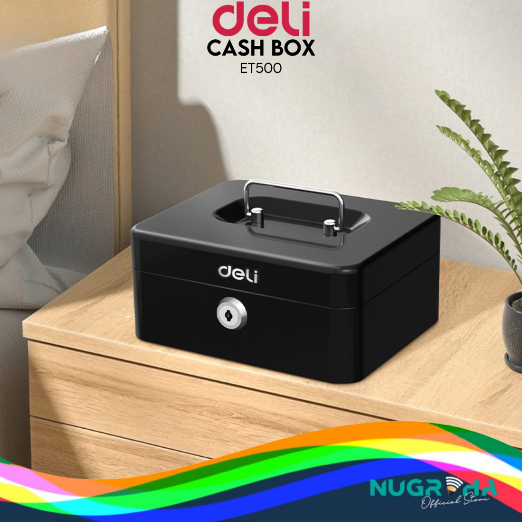 Jual DELI T500 CASH BOX KOTAK UANG PERHIASAN KECIL BESI KUNCI | Shopee ...