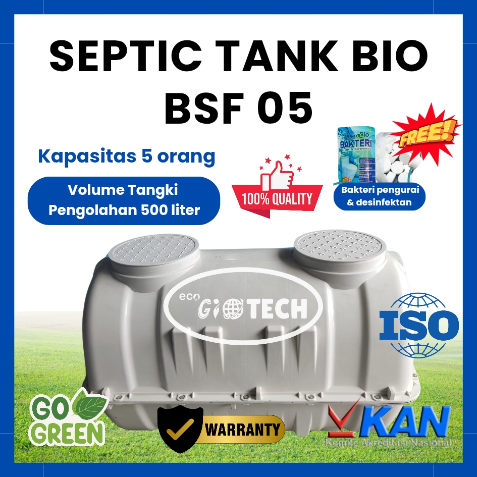 Jual Septic Tank Bio BSF 05 Kapasitas 5 Orang Fiberglass Silinder Ramah ...