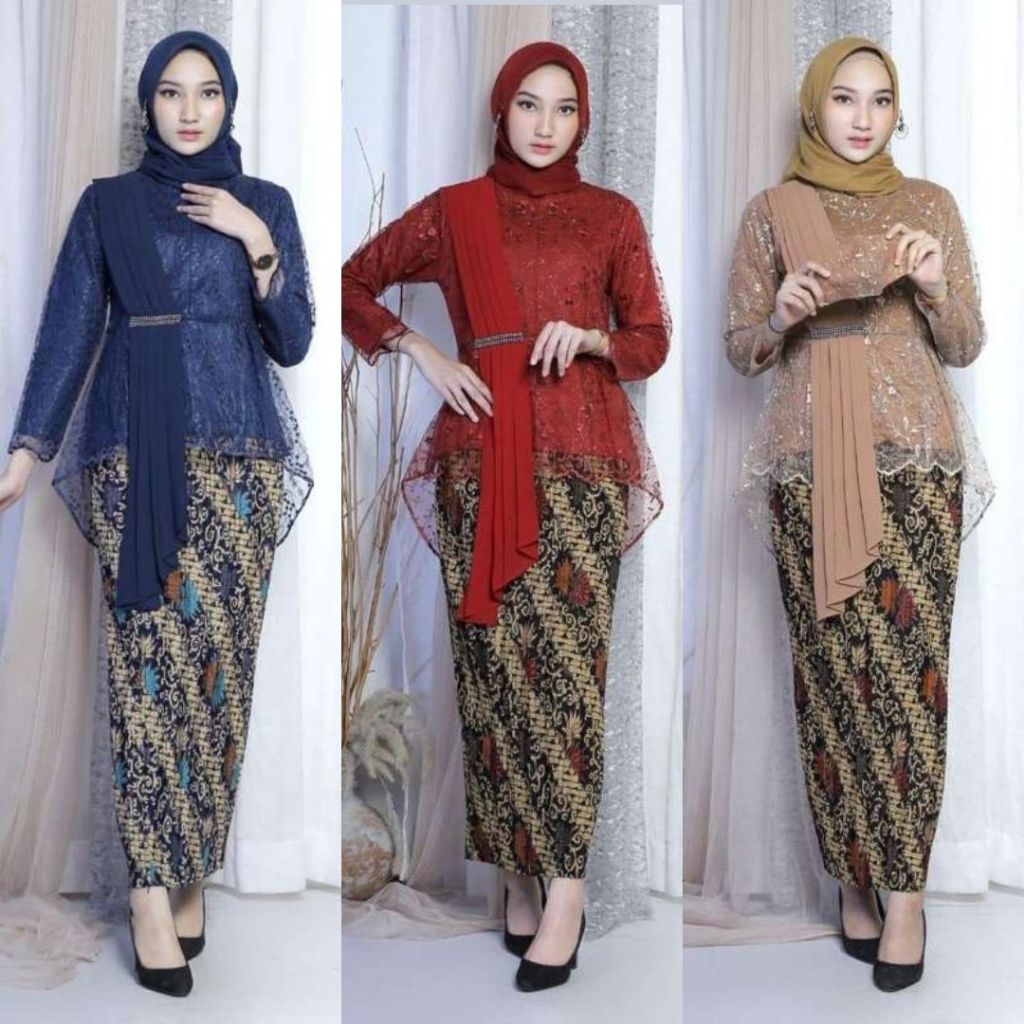 Jual Setelan Kebaya Selendang Aurora / Kebaya Selendang Pilihan Warna ...