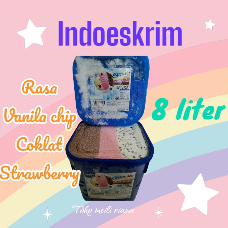 Jual ice cream indoeskrim ember biru neopolitan chochochip ice cream ...