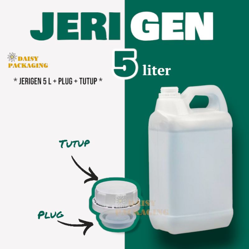 Jual Jerigen 5 L / Derigen 5 L / Jerigen 5 L + Tutup + Plug / sumpel ...
