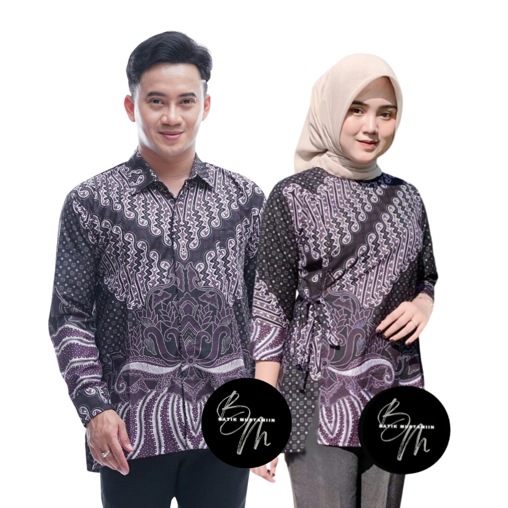 Jual Baju Batik Couple Terbaru Set Pakaian Couple Blus Tali 3/4 Kemeja ...