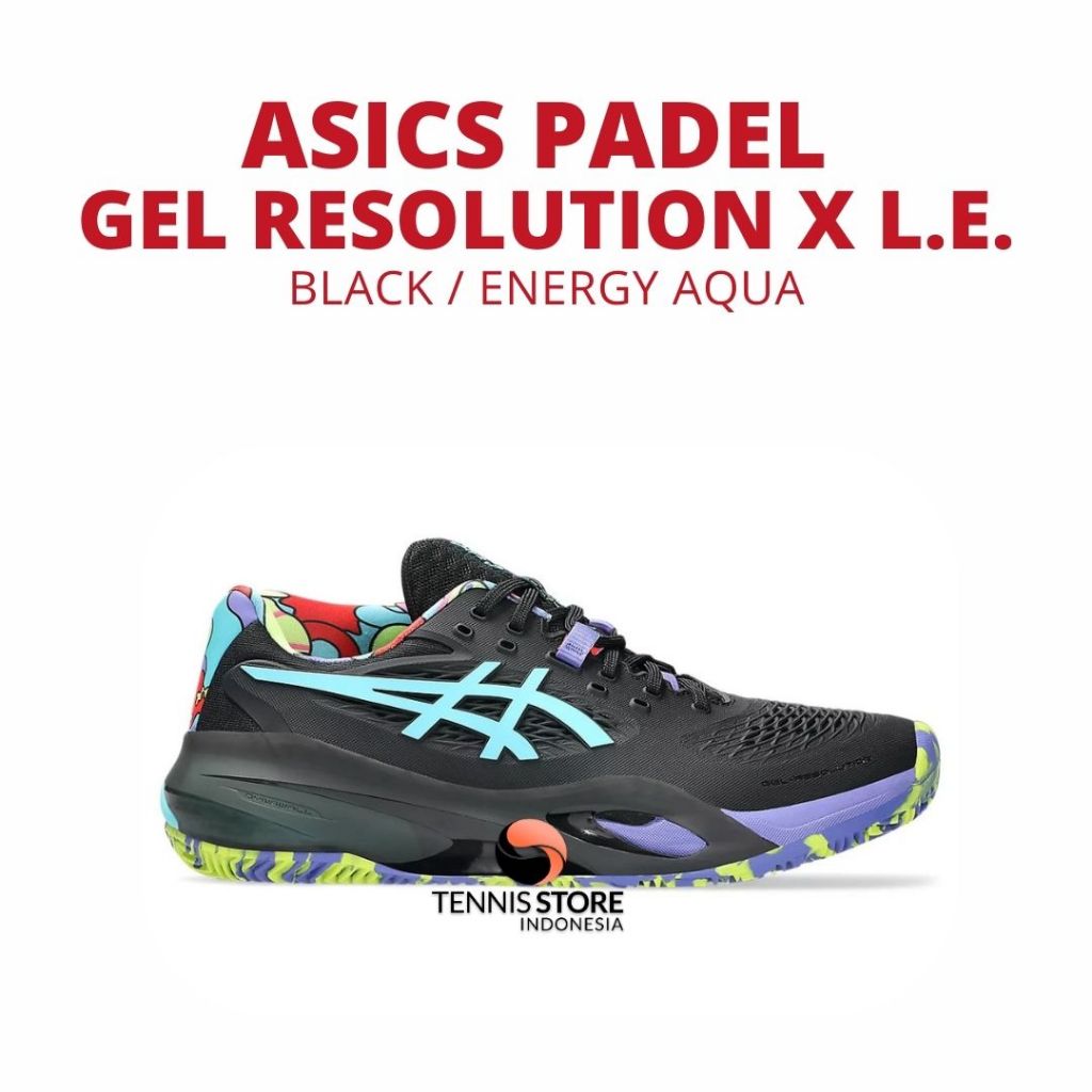 Jual Sepatu Padel Asics GEL RESOLUTION X / Black/Energy Aqua Limited ...