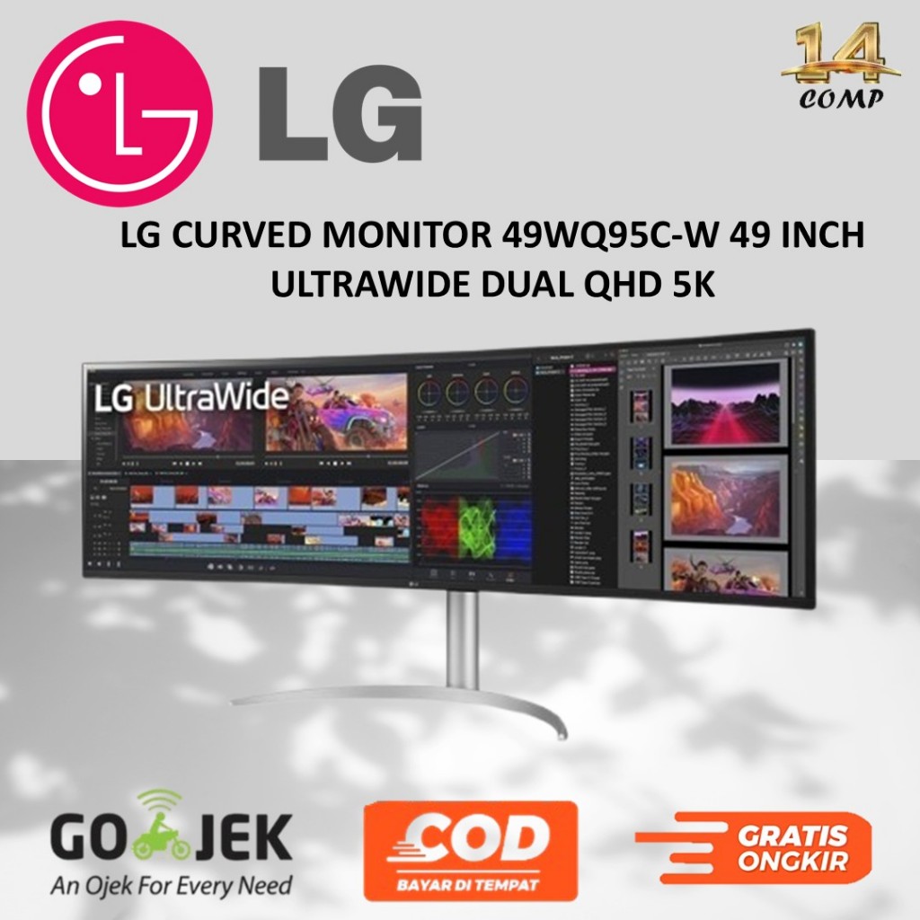Jual LG CURVED MONITOR 49WQ95C-W 49 INCH ULTRAWIDE DUAL QHD 5K | Shopee Indonesia