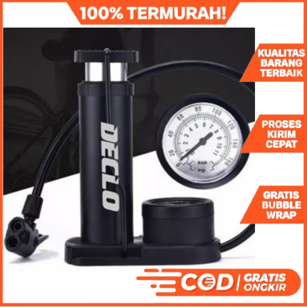 Jual Pompa Sepeda Motor Mobil DECLO X79 160PSI Alloy Pentil Schrader ...