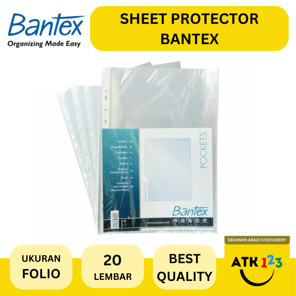 Jual BANTEX Sheet Protector / PP Pocket Folio BTX-8843 Merk Bantex Isi ...