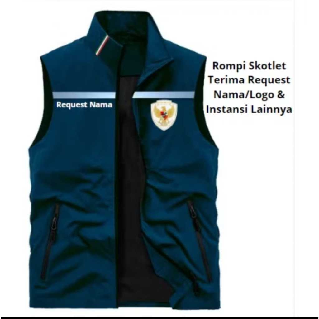 Jual Rompi Kasual Bisa Custom Nama/Logo | Rompi Vest Skotlet | Rompi ...