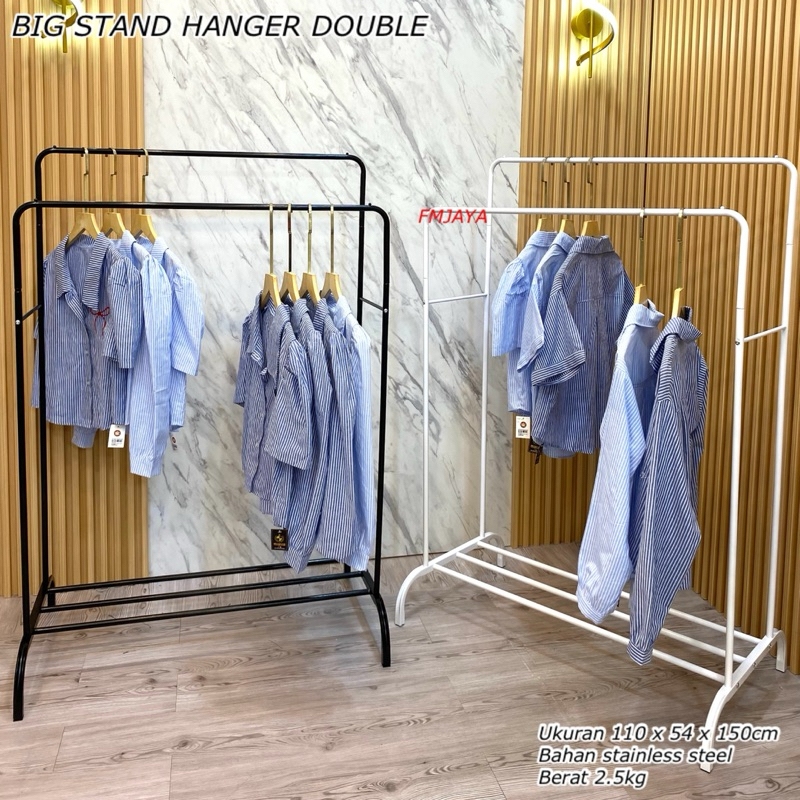 Jual BIG STAND HANGER DOUBEL || STAND HANGER GAWANG BESI || RAK GANTUNG ...