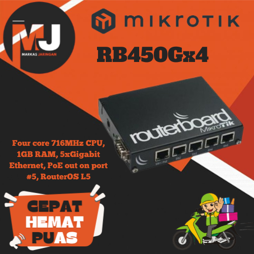 Jual Mikrotik RB450Gx4 Four core 716MHz CPU, 1GB RAM, 5xGigabit ...