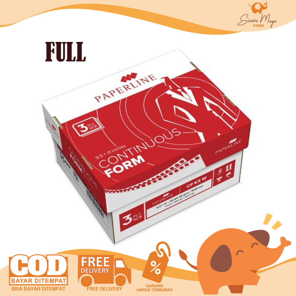 Jual Paperline PPL Continuous Form 3 PLY Warna FULL/ Continous Murah ...