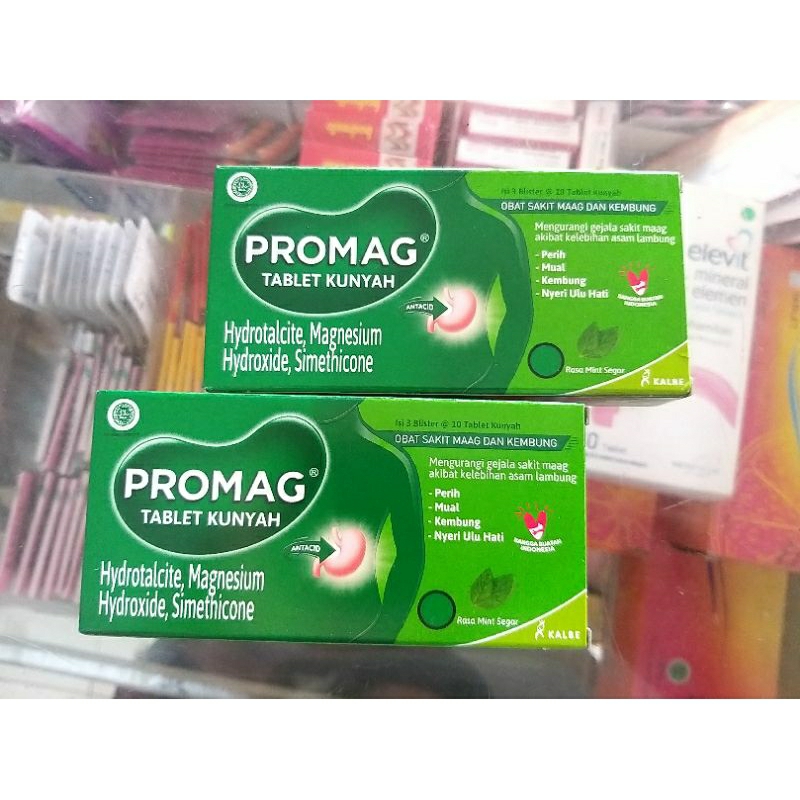 Jual 1 BOX @ 3 STRIP | PROMAG TABLET KUNYAH | OBAT SAKIT MAAG DAN ...
