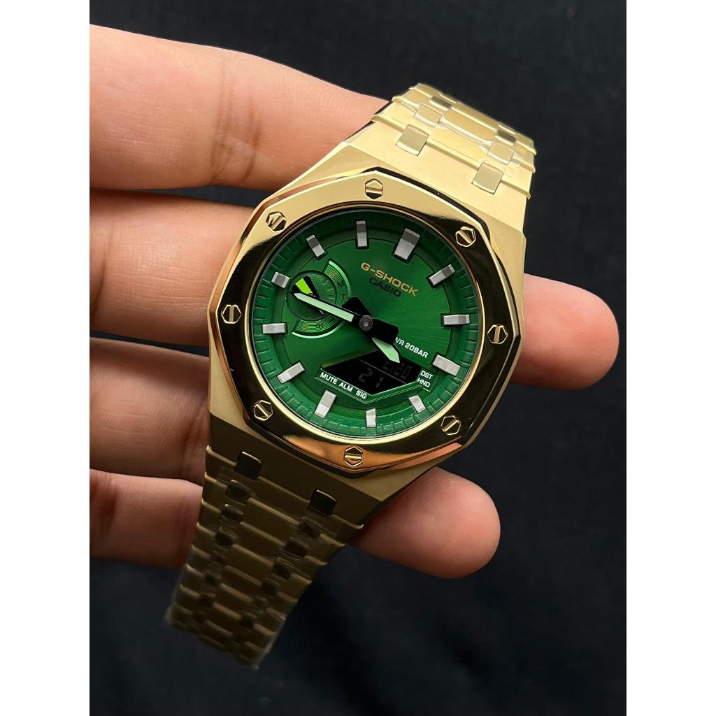 Jual Casio G-Shock GA-2100 Mod Original Green Chrome Gold Gen 3 ...