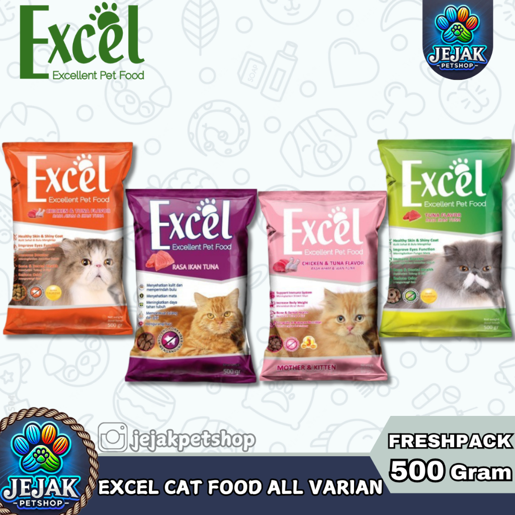 Jual Excel Cat Food 500gr Adult dan Mother Kitten / Makanan Kering ...