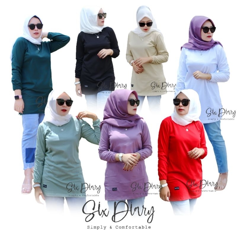 Jual Six Diary Official - Atasan Wanita Tunik Polos | Kaos Wanita ...