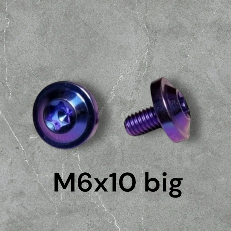 Jual Baut titanium M 6x10 Big Head drat 10 panjang 1cm original vietnam | Shopee Indonesia