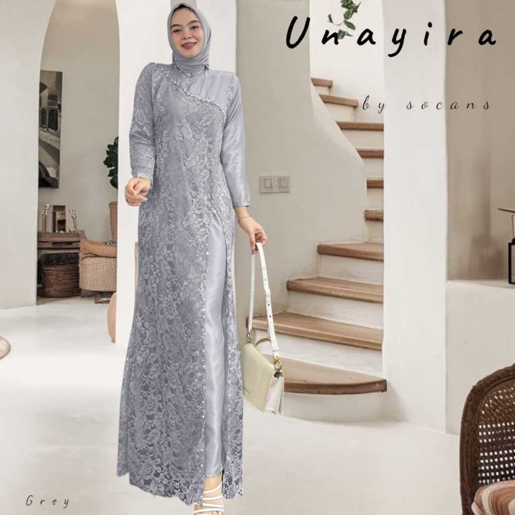 Jual UNAYIRA gamis brukat mermaid payet mutiara utk Raya lebaran ...