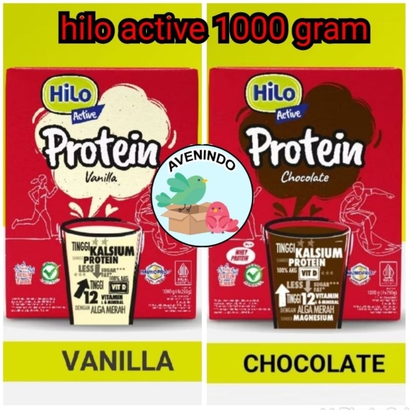 Jual hilo active protein 1000 gram 1kg coklat dan vanila | Shopee Indonesia