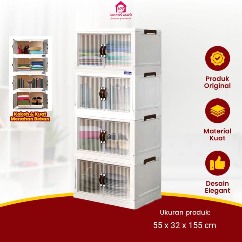 Jual lemari plastik serbaguna napolly susun 4 polybox | Shopee Indonesia
