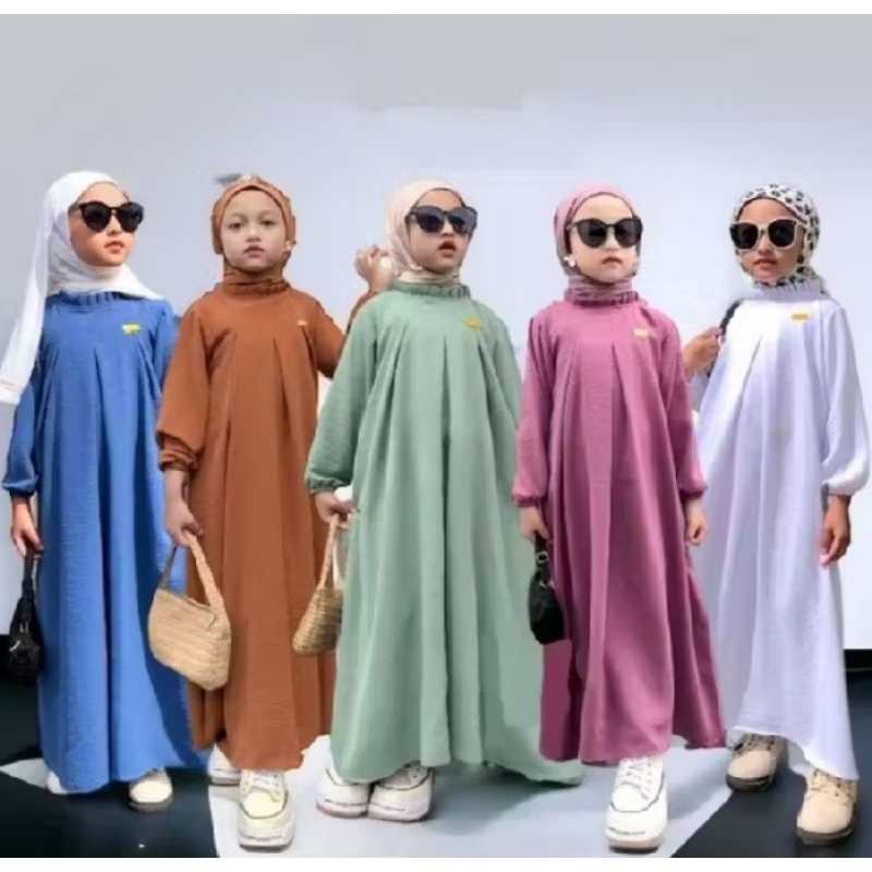 Jual Gamis Anak Maryam Crinkle Airflow Premium // Series 3-12 Tahun ...
