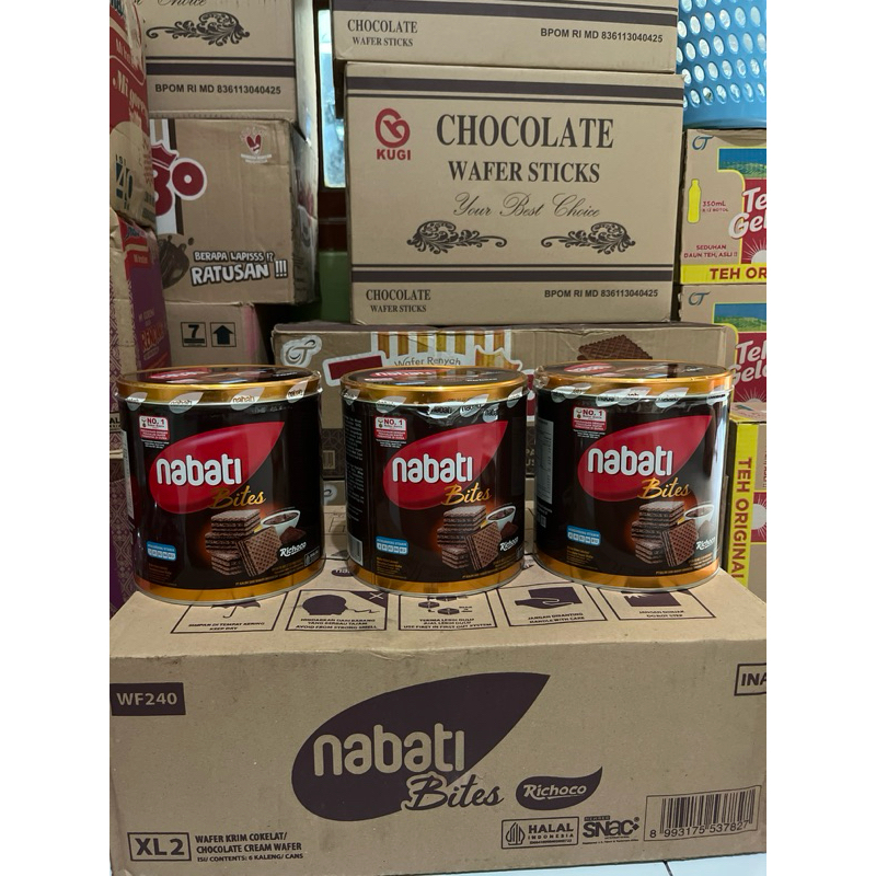 Jual wafer kaleng nabati bites coklat 240gr | Shopee Indonesia