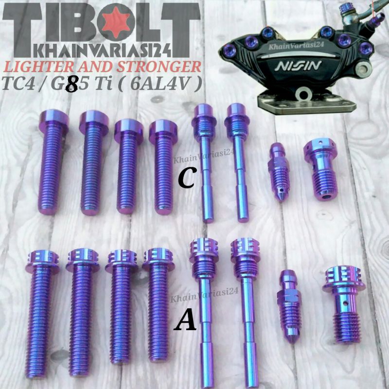Jual Baut Titanium caliper kaliper nissin 4p 4 piston | Shopee Indonesia