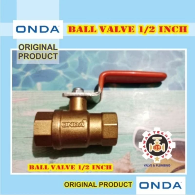 Jual Ball Valve 1/2" inch drat dalam kuningan ONDA | Shopee Indonesia