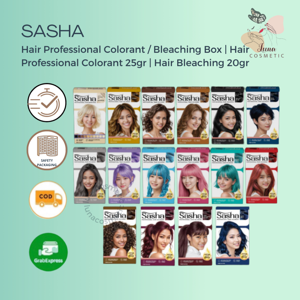 Jual Sasha Hair Professional Colorant / Bleaching Box | Hair ...