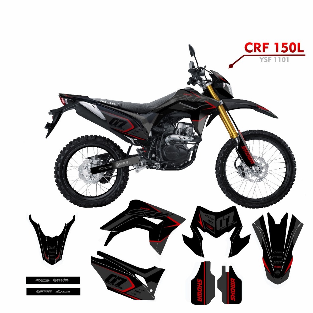 Jual decal crf 150l hitam abu | Shopee Indonesia