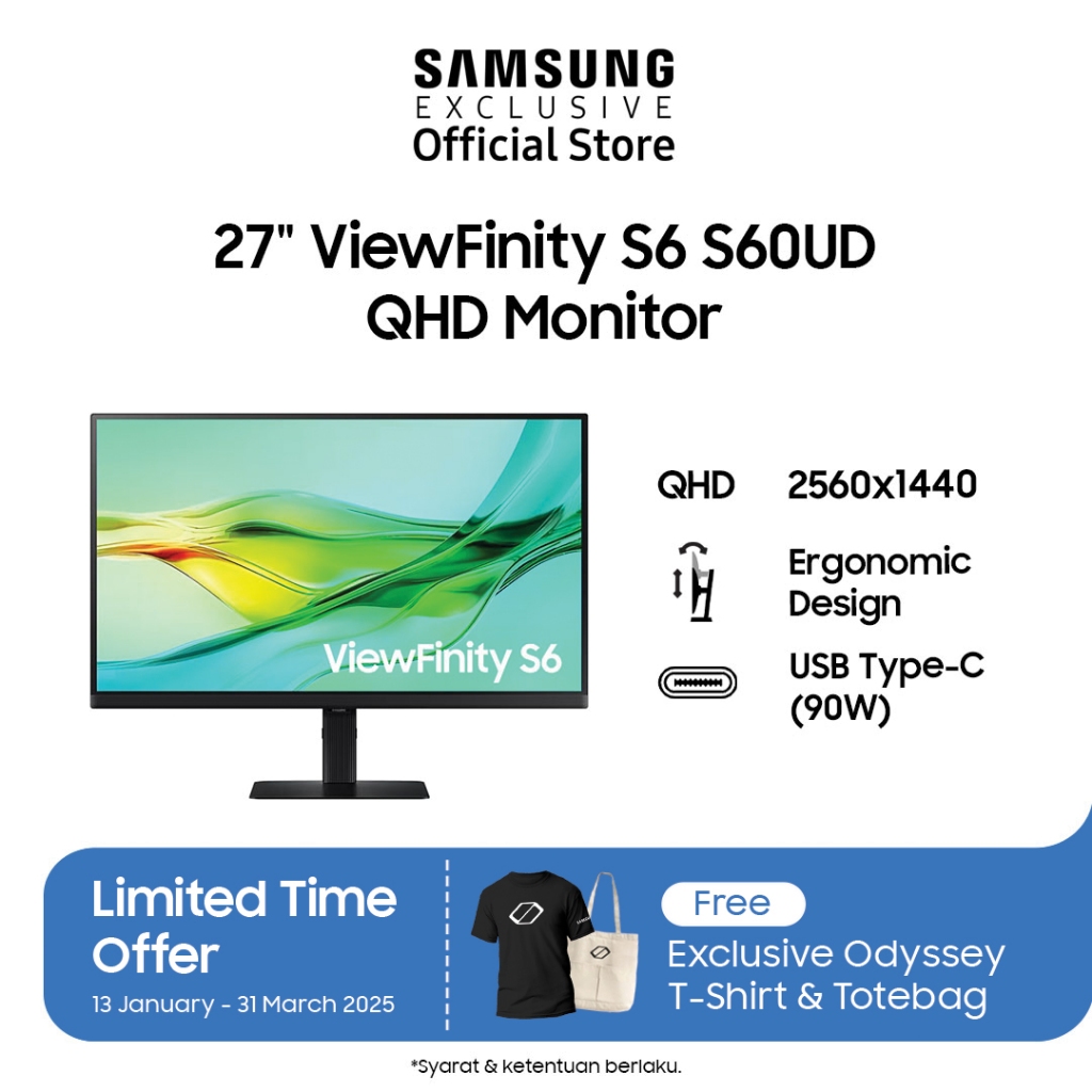 Jual Samsung ViewFinity S6 27" S60UD IPS 100Hz QHD USB-C HAS Pivot ...