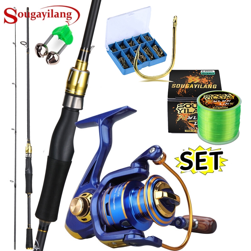 Jual Sougayilang Joran Pancing Set 2 Bagian Carbon 180-210CM Reel 1000 ...