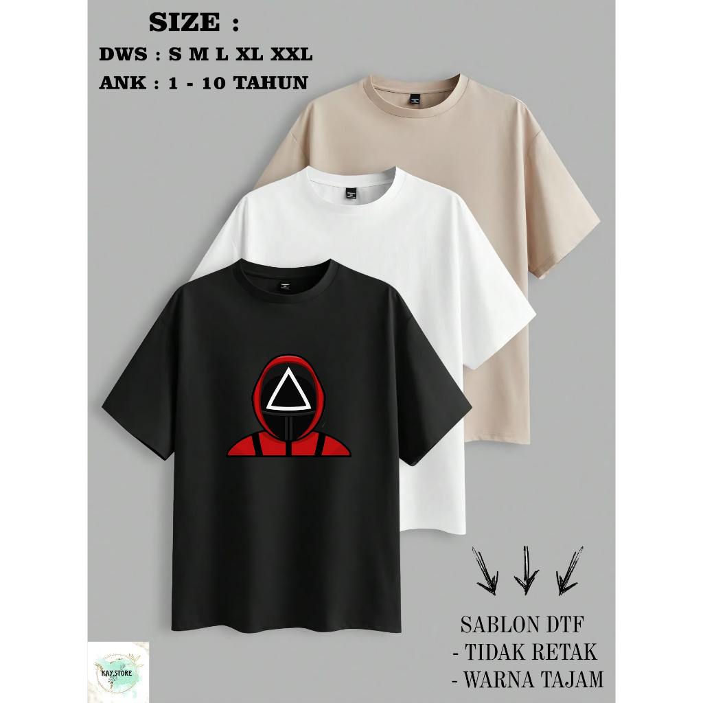 Jual NW05079 Kaos SQUID GAME A /Baju Kaos Oblong / Baju Anak / Kaos ...