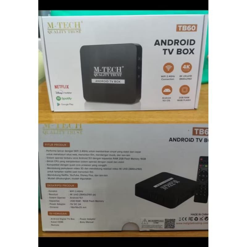 Jual Android TV Box STB M-tech TB60 Ultra HD 4K | Shopee Indonesia