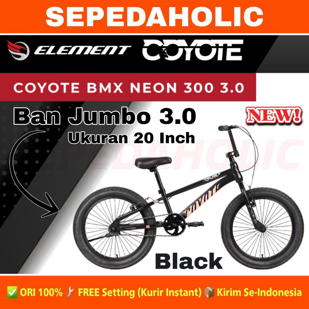 Jual Sepeda Anak Laki BMX ELEMENT COYOTE NEON 300 Ban Jumbo 3.00 Ukuran ...