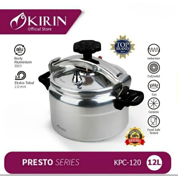 Jual Kirin Panci Presto Kirin KPC120 12L / Pressure Cooker Aluminium Kirin KPC 120 Kirin Presto ...