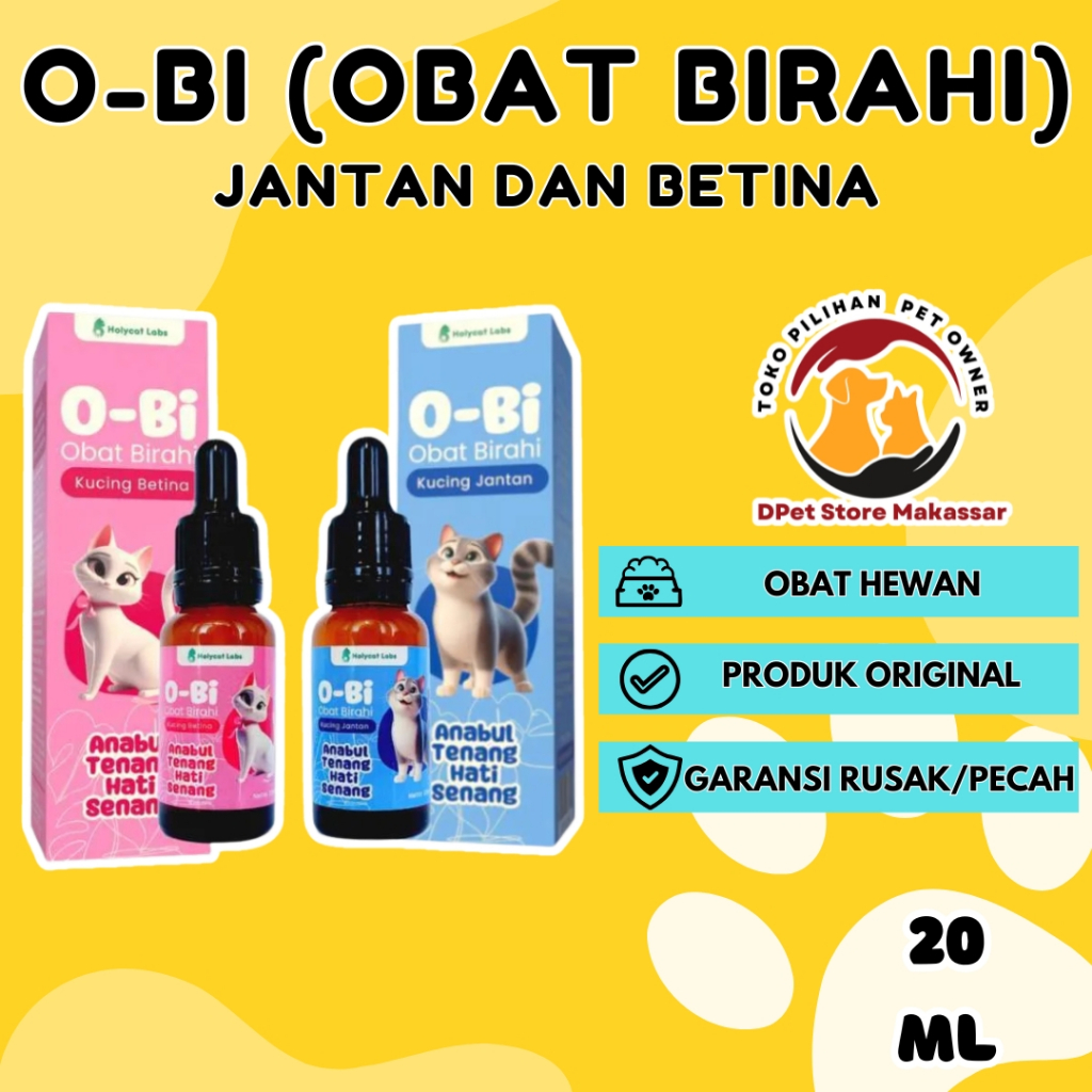 Jual Obat Penurun Birahi Kucing Holycatlab O-Bi Jantan Betina Cat 20 ml ...