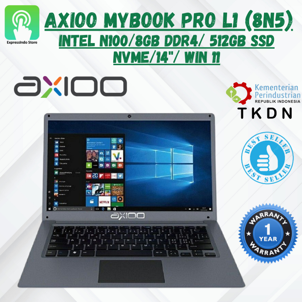 Jual AXIOO Notebook MyBook Pro L1 (8N5) Intel N100 8GB DDR4/512GB SSD ...