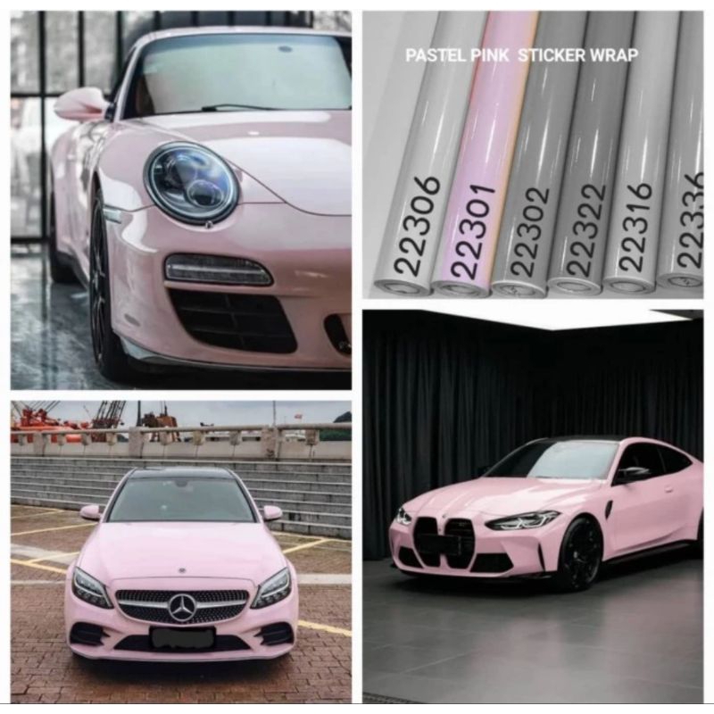 Jual STIKER MOBIL / MOTOR WARNA BABY PINK PASTEL PREMIUM SUPER GLOSS ...