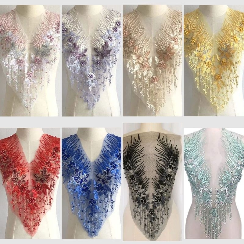 Jual lace bordir bunga import premium, wedding lace | Shopee Indonesia