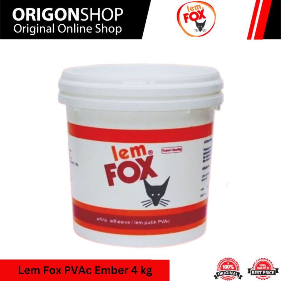 Jual Lem Fox PVAc Ember 4kg / Lem Putih ORIGINAL | Shopee Indonesia