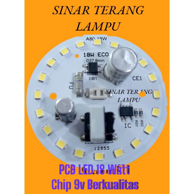 Jual PCB LAMPU LED AC SPAREPART ECO 12 Watt 220 VOLT/ SPAREPART LED ...
