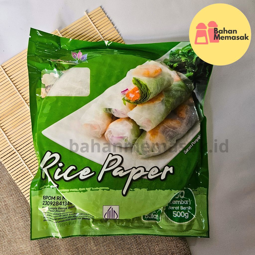 Jual Rice Paper Roll Kulit Lumpia Halal bentuk Bulat isi 50 lembar ...