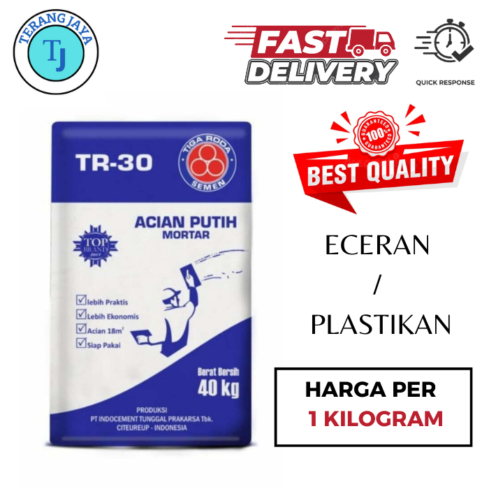 Jual SEMEN Acian Putih Tiga Roda TR 30 Kiloan Eceran | Shopee Indonesia