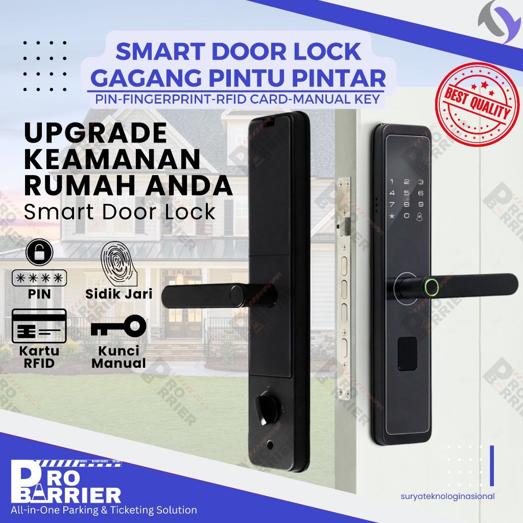 Jual Smart Door Lock Fingerprint / Sidik Jari - Password / PIN - Kartu ...