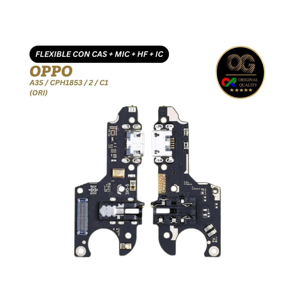 Jual FLEXIBLE OPPO A3S CPH1853 / REAL C1 / 2 CON CAS + MIC + HF + IC ORI | Shopee Indonesia