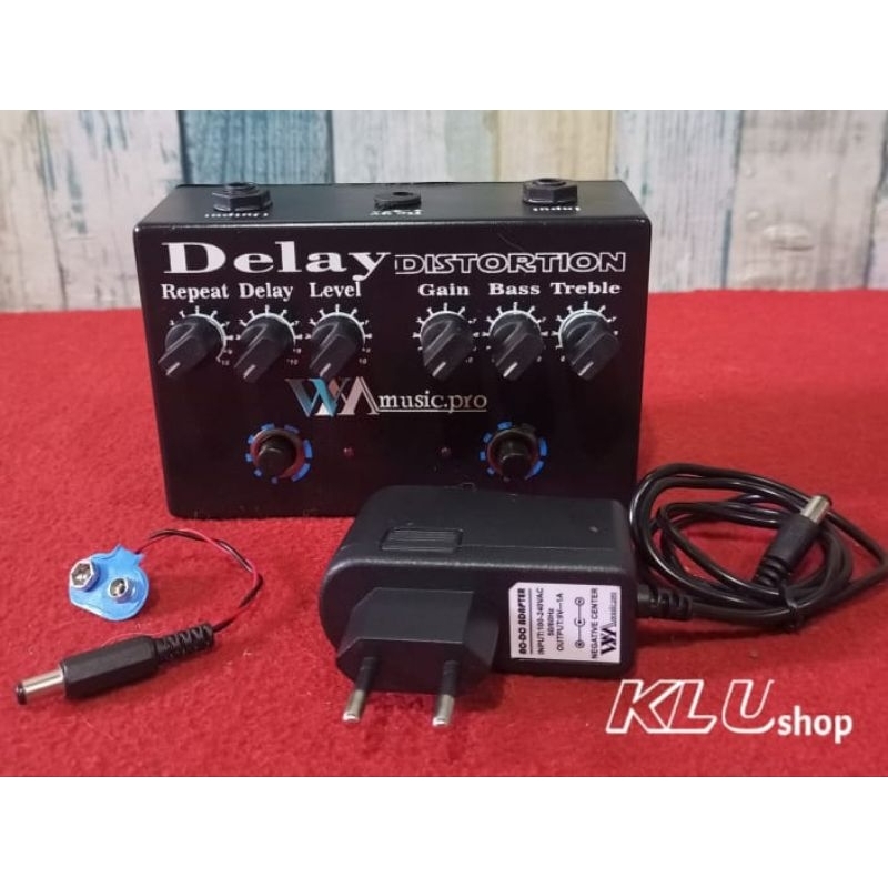 Jual EFEK GITAR LISTRIK 6 POTENSIO DISTORSI DELAY DAN ADAPTOR 9 VOLT ...