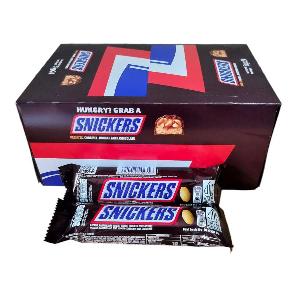 Jual SNICKERS CHOCOLATE BAR 35 GRAM | 51 GRAM - 1 PAK (ISI 24 PCS ...