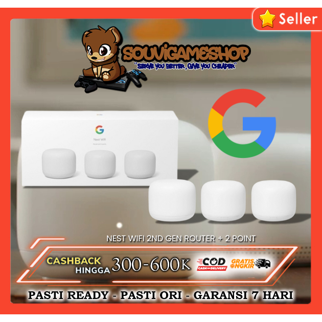 Jual PALING MURAH !! Google Nest Wifi 2nd Gen Router + 2 Point | Shopee ...